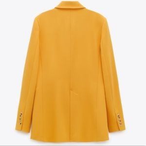 Zara | Jackets & Coats | Nwt Zara Yellow Blazer Fitted With Pockets ...